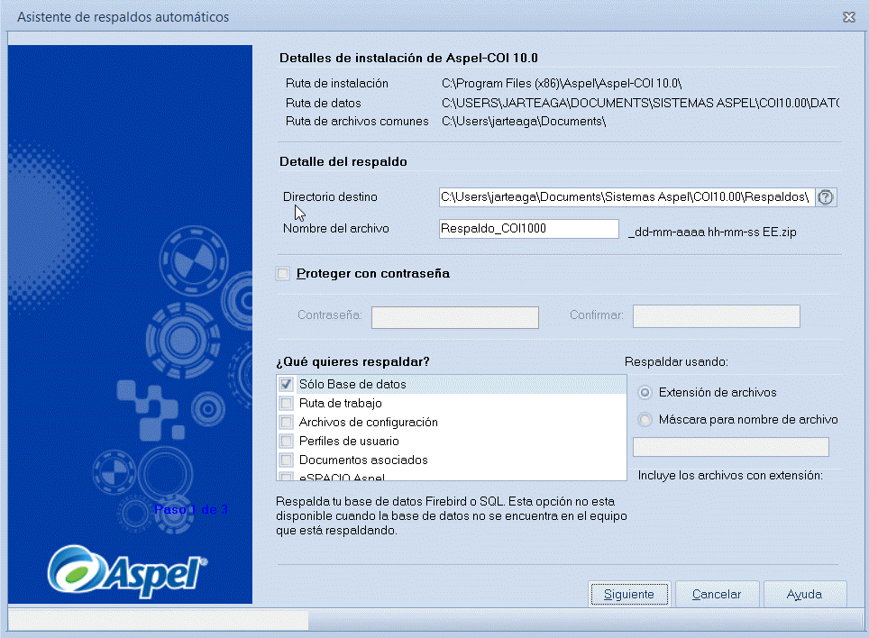 Programar respaldos del sistema - Portal de Clientes Siigo Aspel